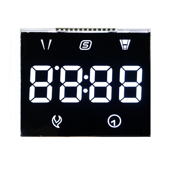 Custom VA Black Segment LCD Display With White Letters