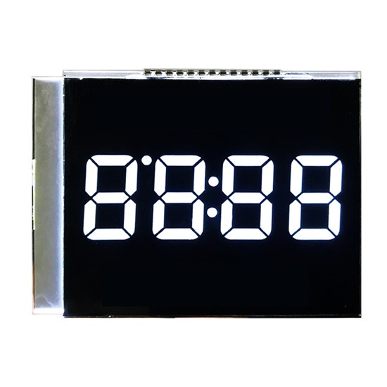Custom VA Black Segment LCD Display With White Letters